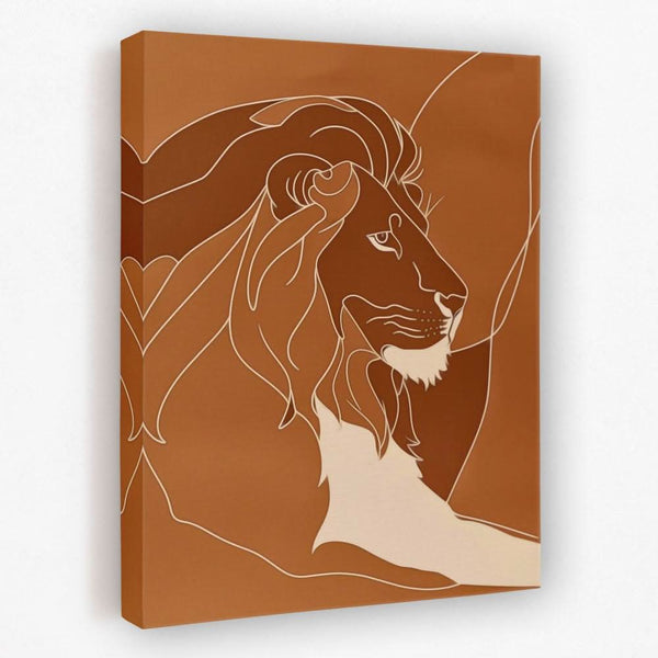 Resting Lion Doodle Minimalist Animal Art - Luxury Wall Art