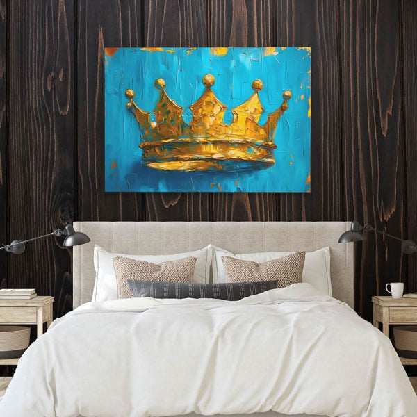 Royal Emblem Luxurious Gold Crown Painting - Luxury Wall Art