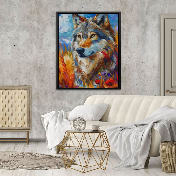 Wolf Field Colorful Wolf Art Print - Luxury Wall Art