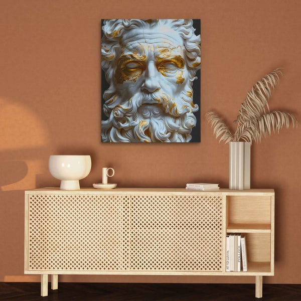 Zeus Bust Canvas | Luxury Greek Portrait Art
