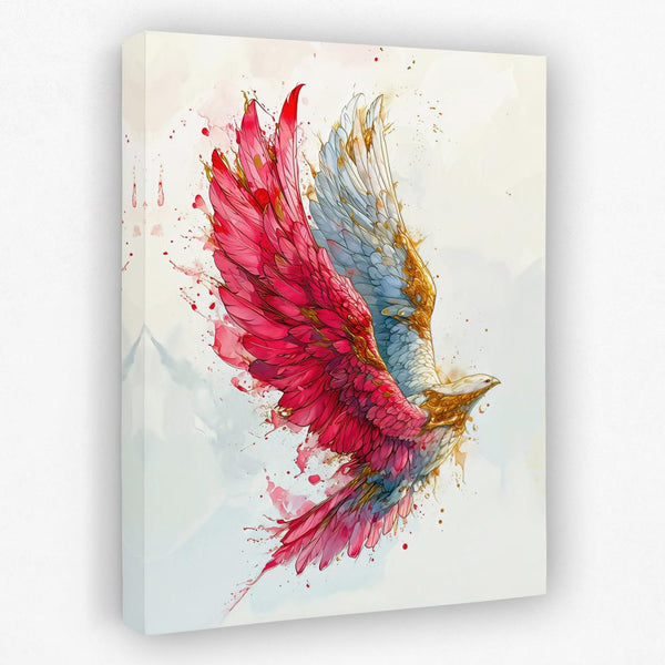 Pink Hawk in Flight Canvas Artwork - Luxury Wall Art