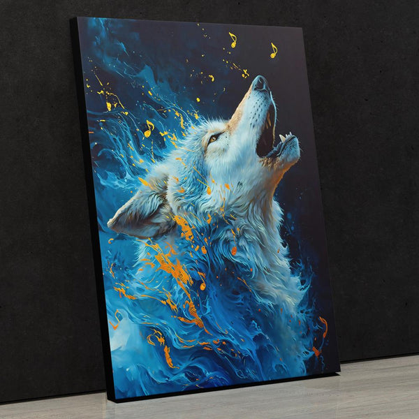 Singing Wolf - Howling Wolf Canvas Print - Luxury Wall Art