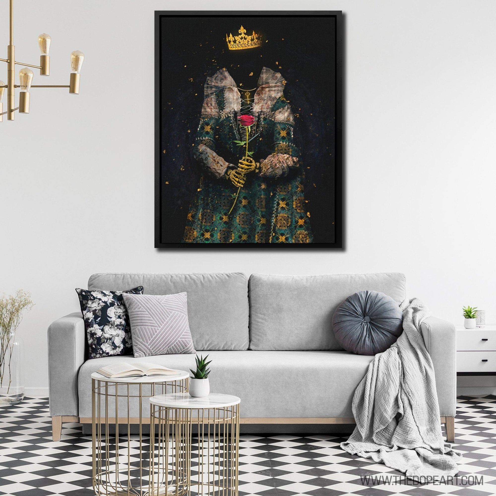 Skeleton Queen - Gothic Black Queen Wall Art Print - Luxury Wall Art