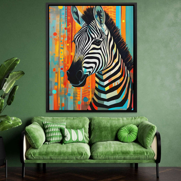 Colorful Abstract Zebra Art - Zebra Kitchen Wall Art - Luxury Wall Art